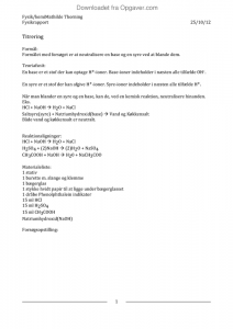 Fysikrapport Titring - Fysik - Opgaver.com