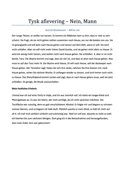 Tysk Nein, Mann - Tysk - Opgaver.com