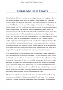 The man who loved flowers - Engelsk - Opgaver.com