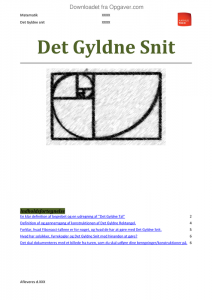 Det gyldne snit - Matematik - Opgaver.com