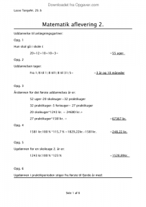 Matematik aflevering (blandede opgaver) - Matematik - Opgaver.com