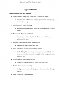 Opgaver til bogen INTET - Dansk - Opgaver.com