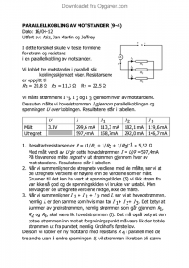 Eksperimenter i fysik parallel forbindelse. - Fysik - Opgaver.com