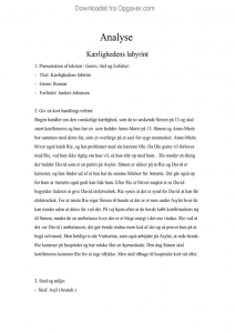 Kærlighedens labyrint anelyse - Dansk - Opgaver.com