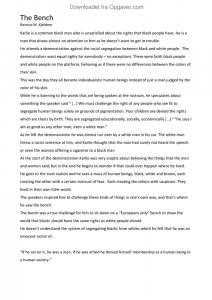 The Bench essay - Engelsk - Opgaver.com