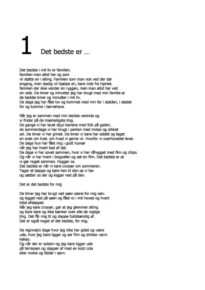 1. Det bedste er - Dansk - Opgaver.com