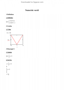 Numerisk værdi - Matematik - Opgaver.com