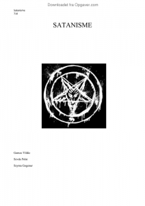 Satanisme - Religion - Opgaver.com