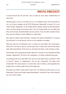 Meine freizeit - Tysk - Opgaver.com