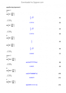 trigonometri aflevering - Matematik - Opgaver.com