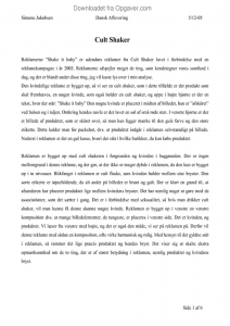 Cult - Analyse af en reklame - Dansk - Opgaver.com