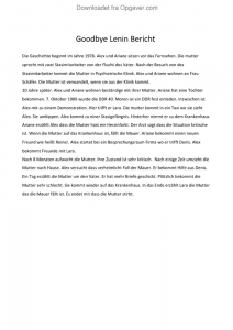 goodbye lenin - Tysk - Opgaver.com