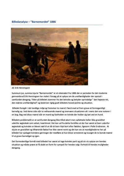 Billedanalyse Barnemordet - Dansk - Opgaver.com