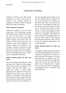 Undercover Marketing - Engelsk - Opgaver.com