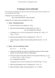 to ligninger med to ubekendte - Matematik - Opgaver.com