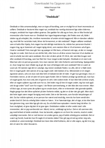 Essay om ondskab - Dansk - Opgaver.com