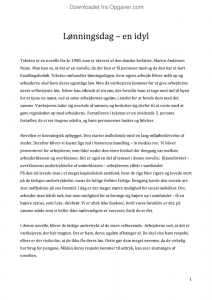 Analyse af Lønningsdag - en idyl - Dansk - Opgaver.com