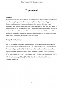 Trigonometri - Matematik - Opgaver.com