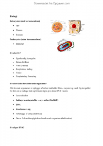 Celler - Biologi - Opgaver.com