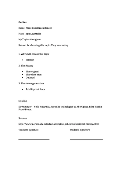 English Outline - Engelsk - Opgaver.com