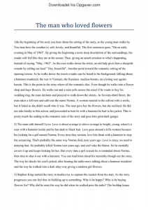 The Man Who Loved Flowers - Engelsk - Opgaver.com