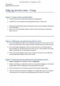 Coop Case - Salg og service - Opgaver.com