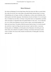 mein wohnort - Tysk - Opgaver.com