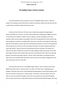 The baddest dog in harlem - Engelsk - Opgaver.com