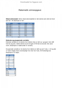 Matematisk emneopgave - Matematik - Opgaver.com