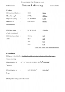 Matematik aflevering Indgang - Matematik - Opgaver.com