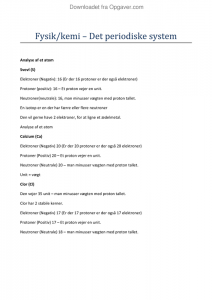 Noter fysik/kemi - Fysik/Kemi - Opgaver.com