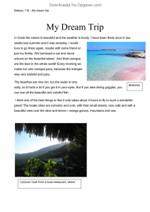 My dream trip - Engelsk - Opgaver.com