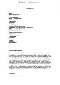 Salg og service - Salg og service - Opgaver.com