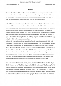 intertextuality in shrek 2 - Engelsk - Opgaver.com