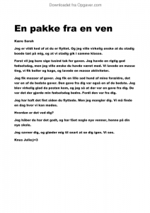 brev til ven - Dansk - Opgaver.com