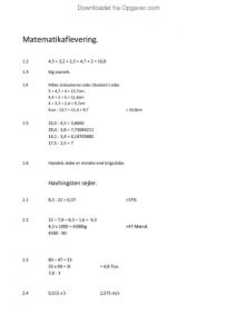 Matematikaflevering - Matematik - Opgaver.com