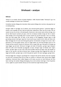 Analyse af Drivhuset - Dansk - Opgaver.com
