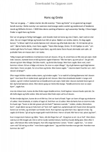 Hans og Grete oversættelse - Tysk - Opgaver.com