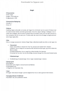 Analyse af Angst - Dansk - Opgaver.com