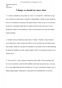 5 things we should say more often - Engelsk - Opgaver.com