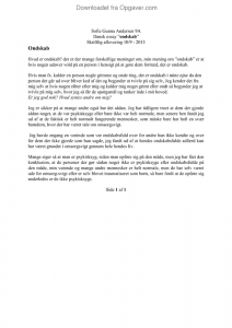 Ondskab essay - Dansk - Opgaver.com