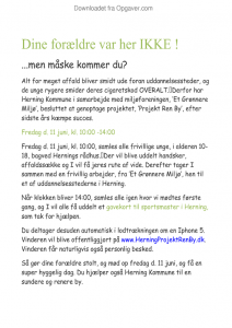 Kampagne tekst; Ren by - Dansk - Opgaver.com