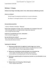 Dansk reklame - Dansk - Opgaver.com