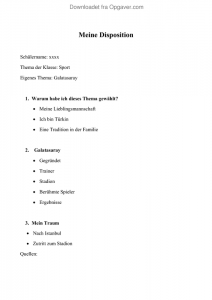 Tysk Disposition - Tysk - Opgaver.com