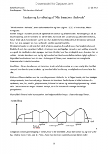 Analyse og fortolkning af Min barndom i helvede - Dansk - Opgaver.com