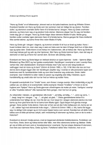 analyse af hans og grete - Dansk - Opgaver.com