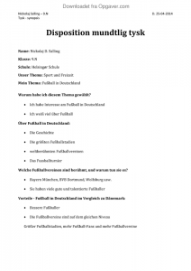 Disposition - Tysk - Opgaver.com