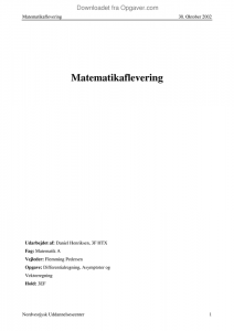 Matematik Aflevering - Matematik - Opgaver.com