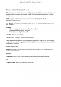 Analyse af den blomstrende have - Dansk - Opgaver.com