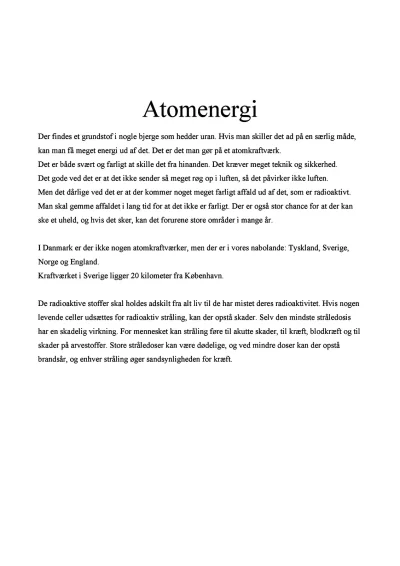atomenergi - Fysik - Opgaver.com